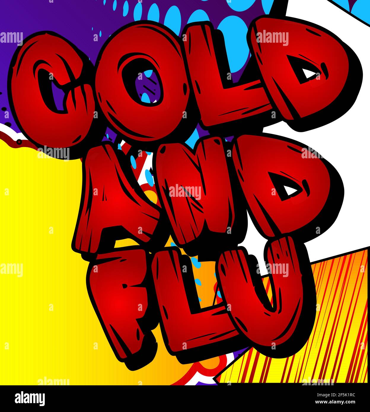 Cold and Flu - Comic book style text. Health issues related words ...
