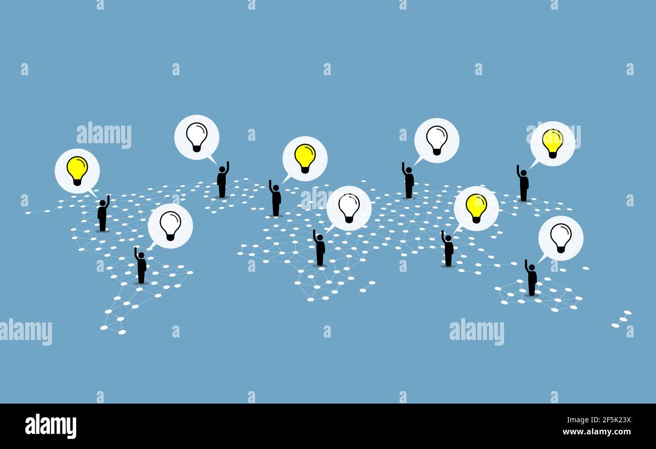 People around the world helping and giving ideas. Vector illustration ...