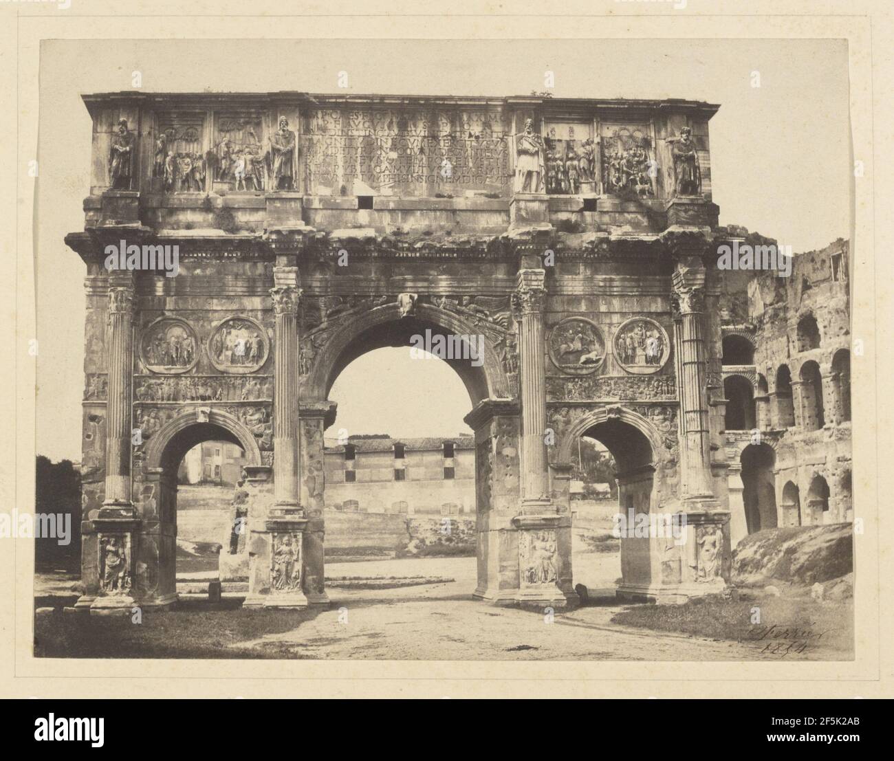 Facade de l'arc de Constantin a Rome. Jacques Alexandre Ferrier (French ...