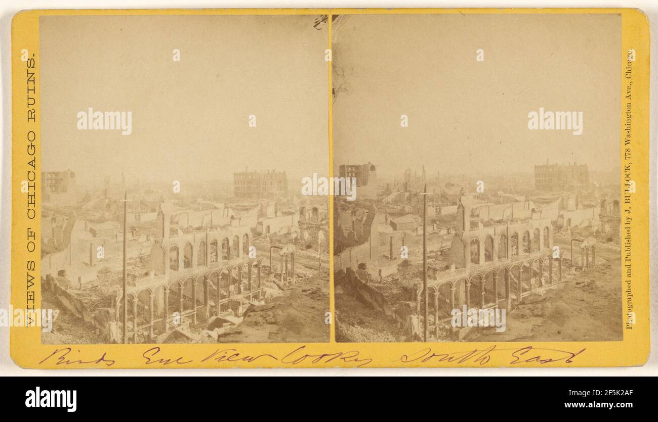 Bird's-Eye View...South East, Ruins of the Chicago Fire, 1871. John ...