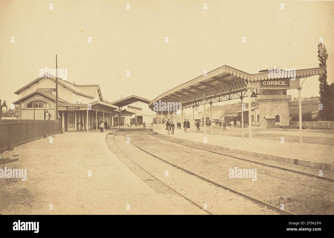 Gare de Corbeil (Côté de la Voie). Auguste Hippolyte Collard (French ...