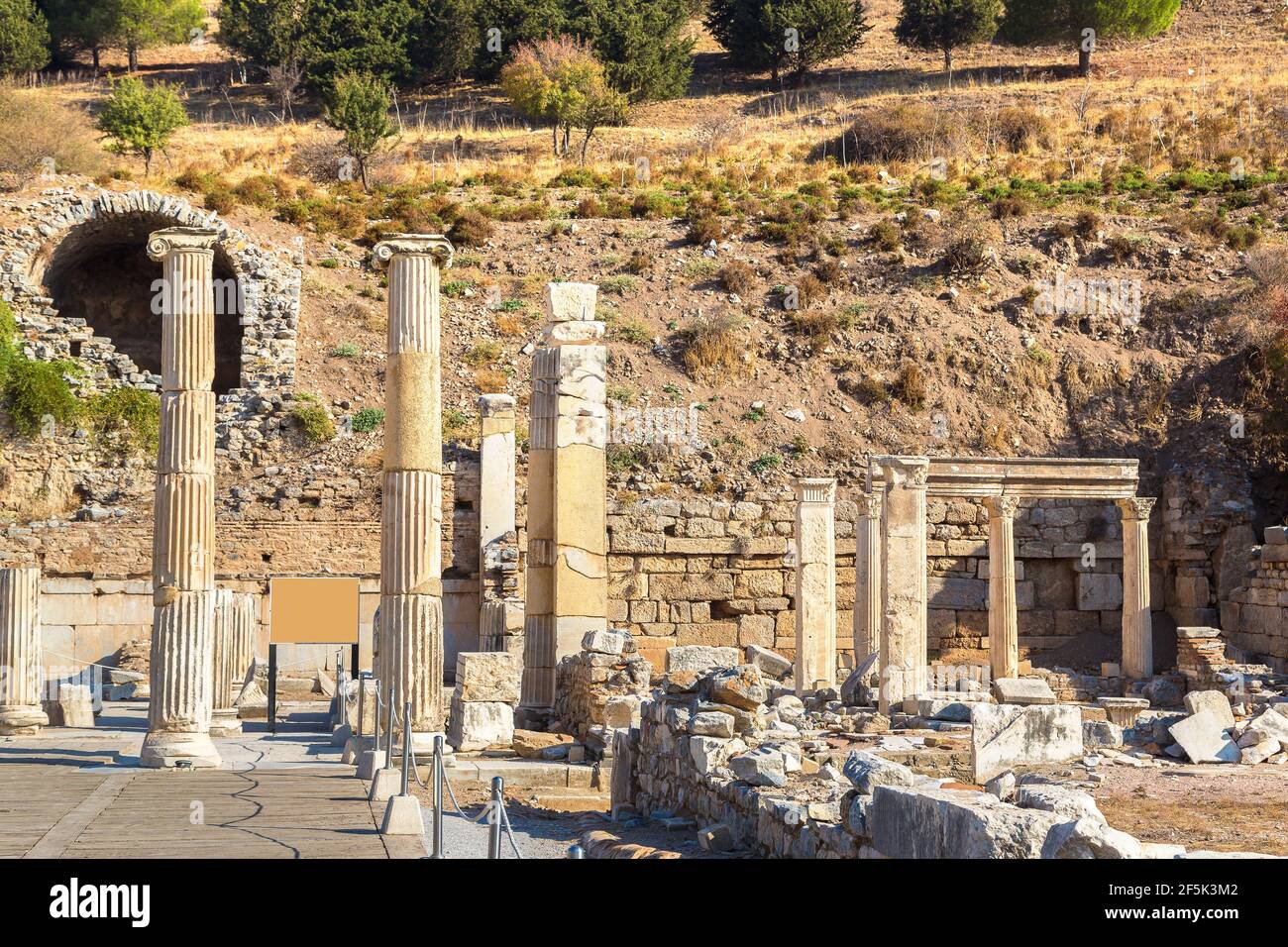 Ruins of the ancient city Ephesus, the ancient Greek city in Turkey, in ...