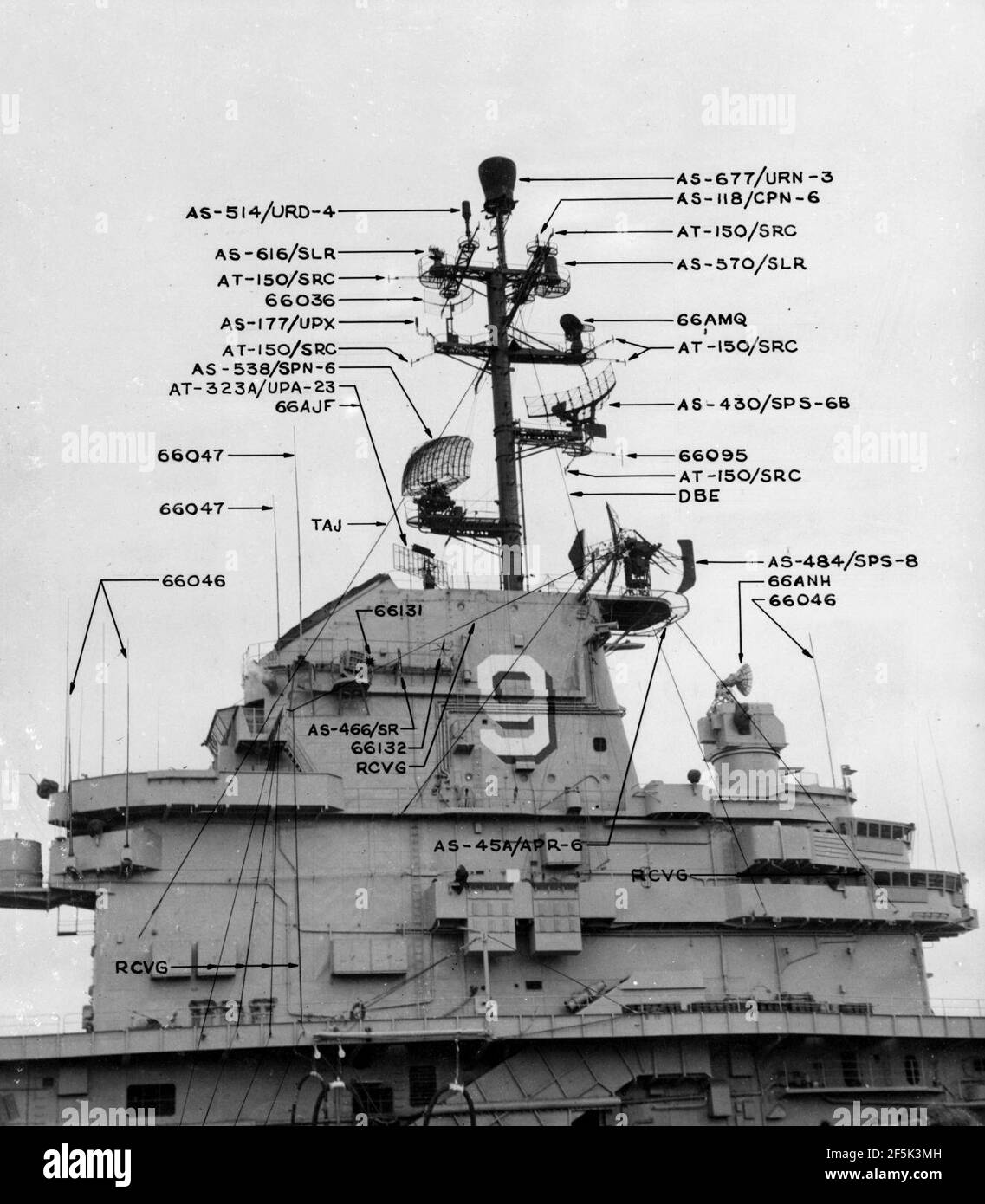 Radars aboard USS Essex (CVA-9) in 1956 Stock Photo - Alamy