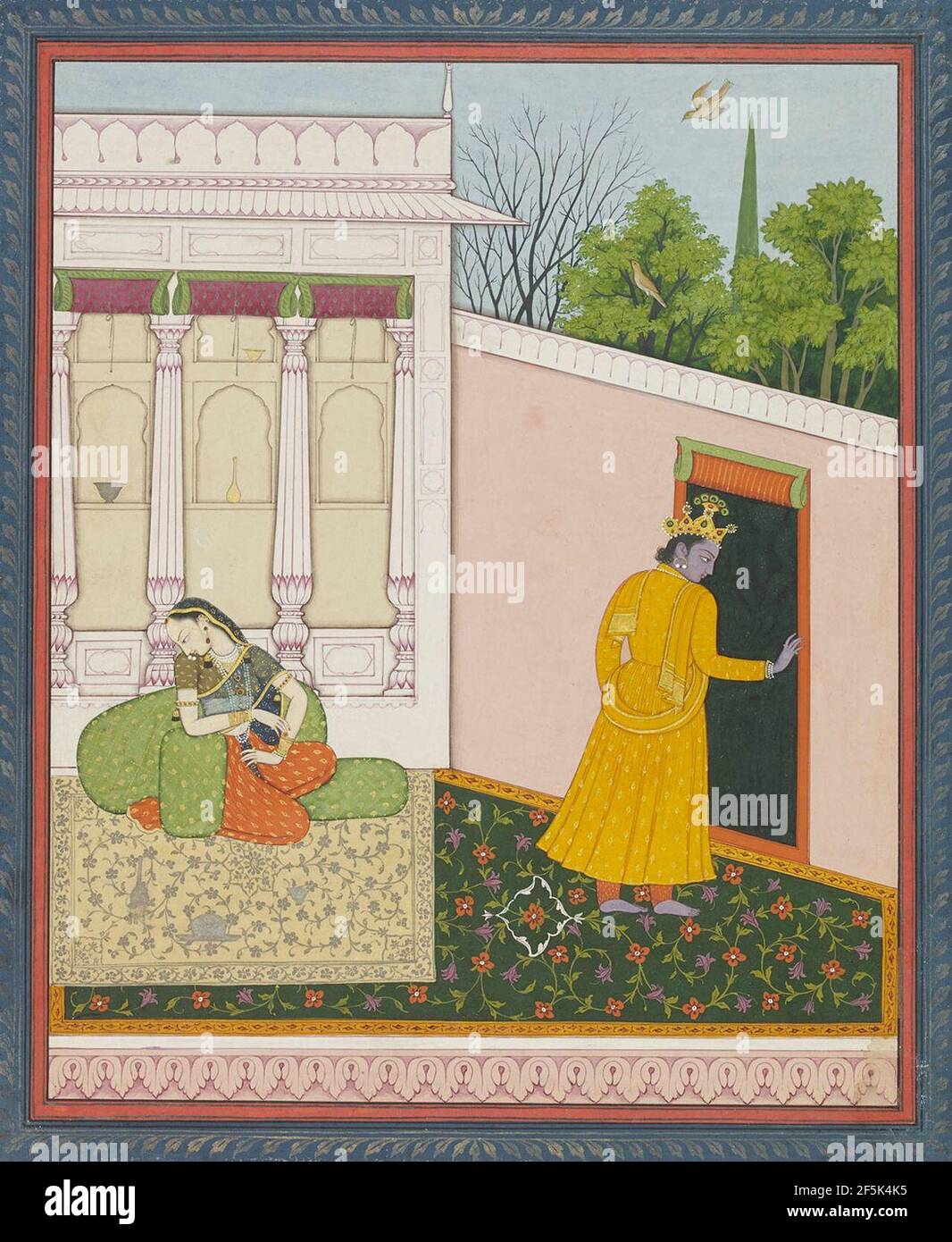Radha is distraught as Krishna walks off dejectedly, 1780-90 Stock ...