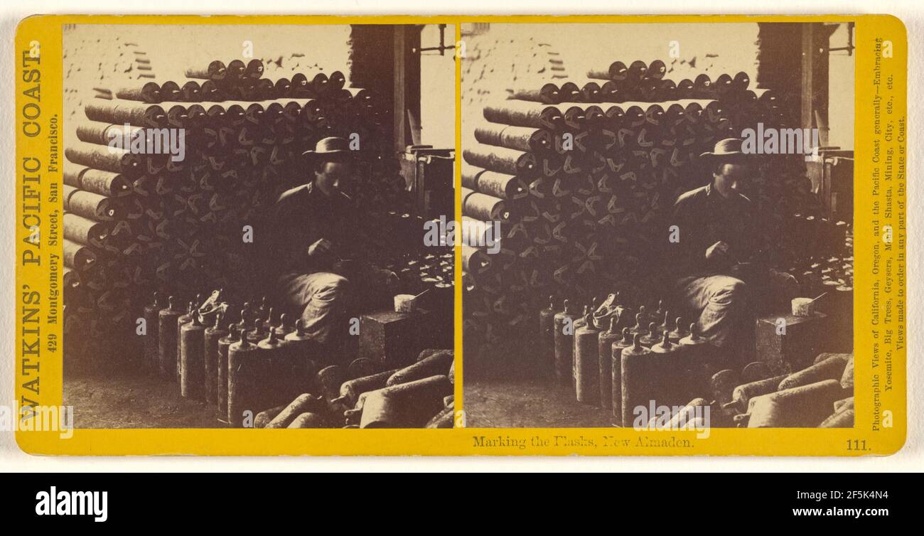 Marking the Flasks, New Alamaden.. Carleton Watkins (American, 1829 ...