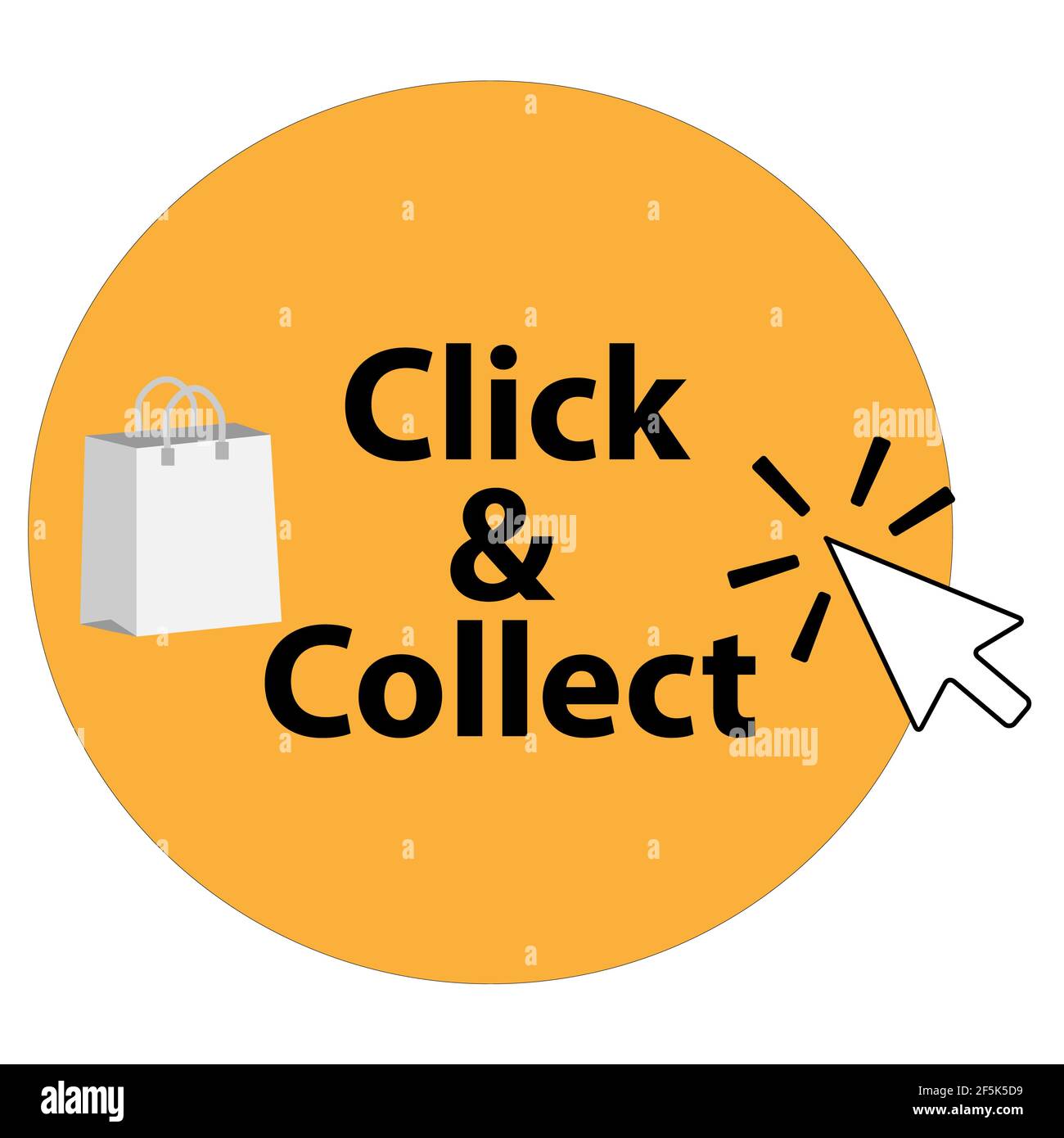 click and collect icon on white background. click and collect with ...