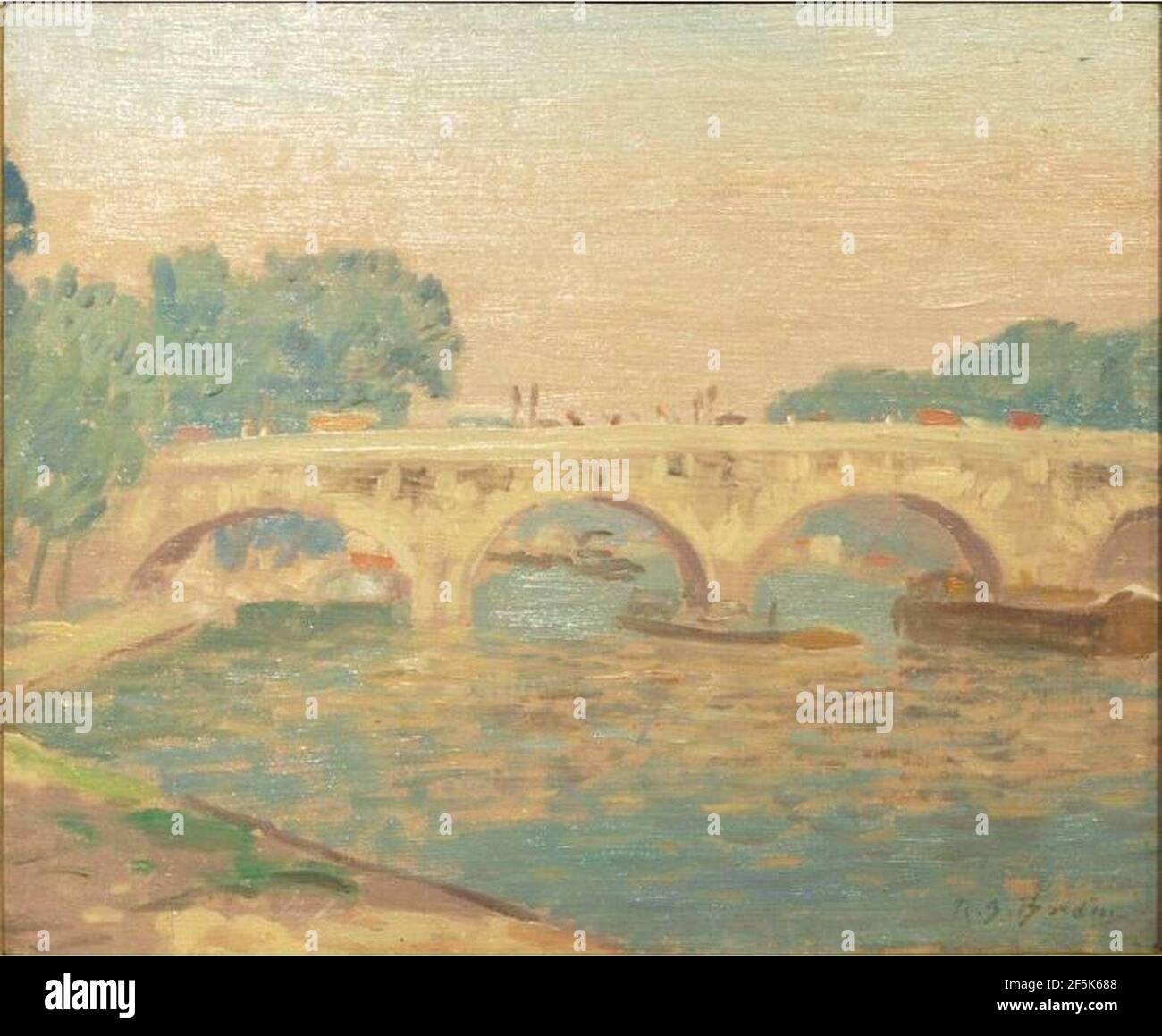 RAE SLOAN BREDIN Bridge Scene ca. 1920 Stock Photo - Alamy