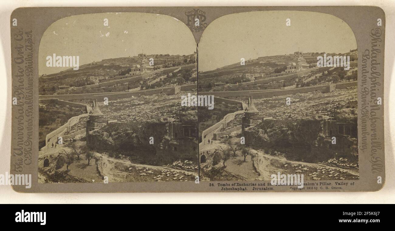 Tombs of Zacharias and St. James and Absalom's Pillar. Valley of ...