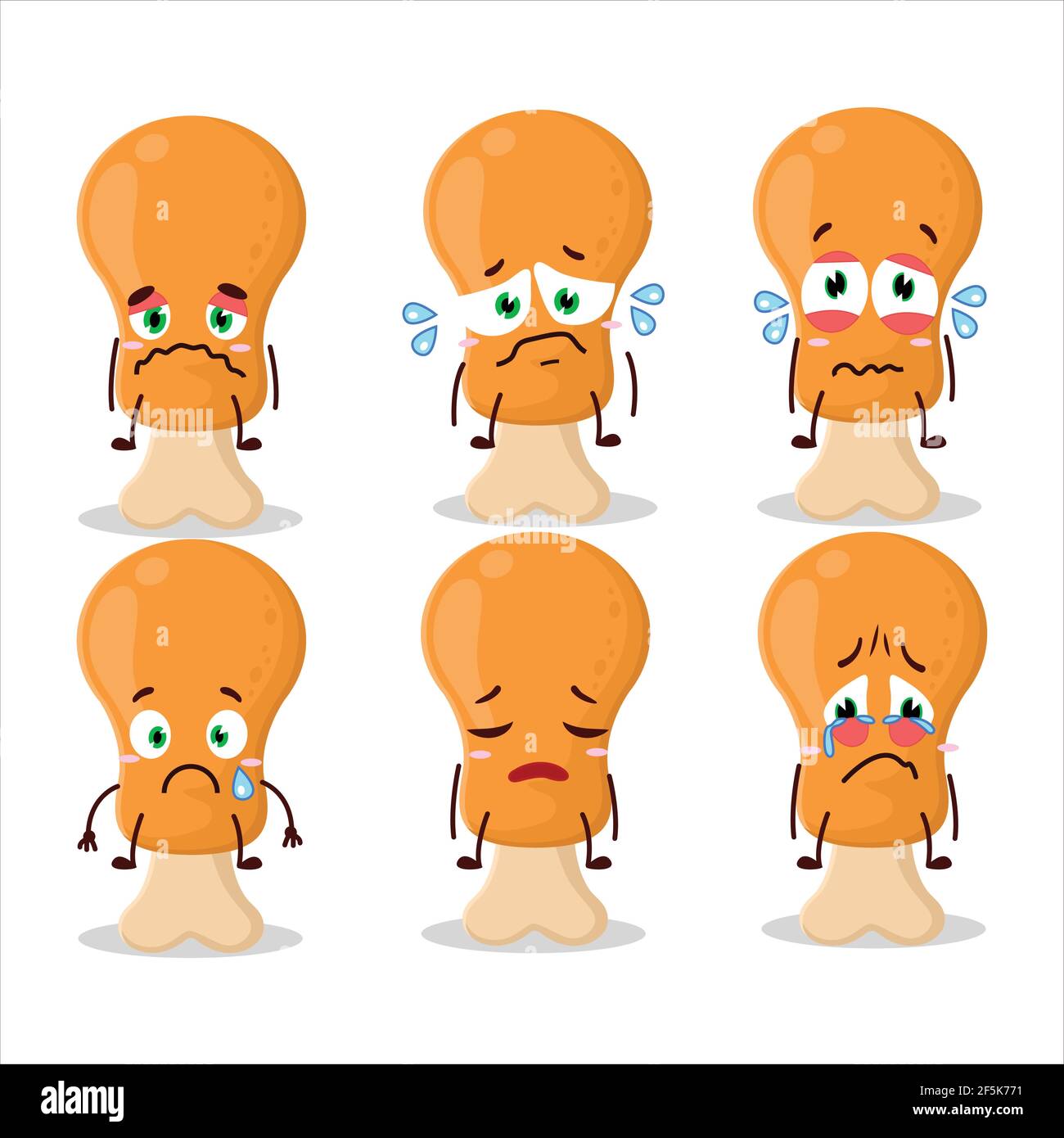 Chicken thight cartoon character with sad expression. Vector ...