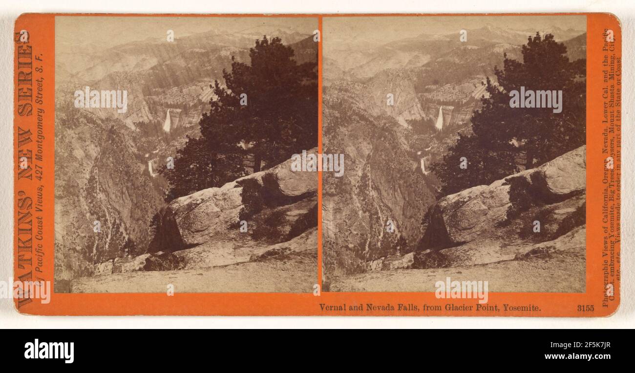 Vernal and Nevada Falls, from Glacier Point, Yosemite.. Carleton ...