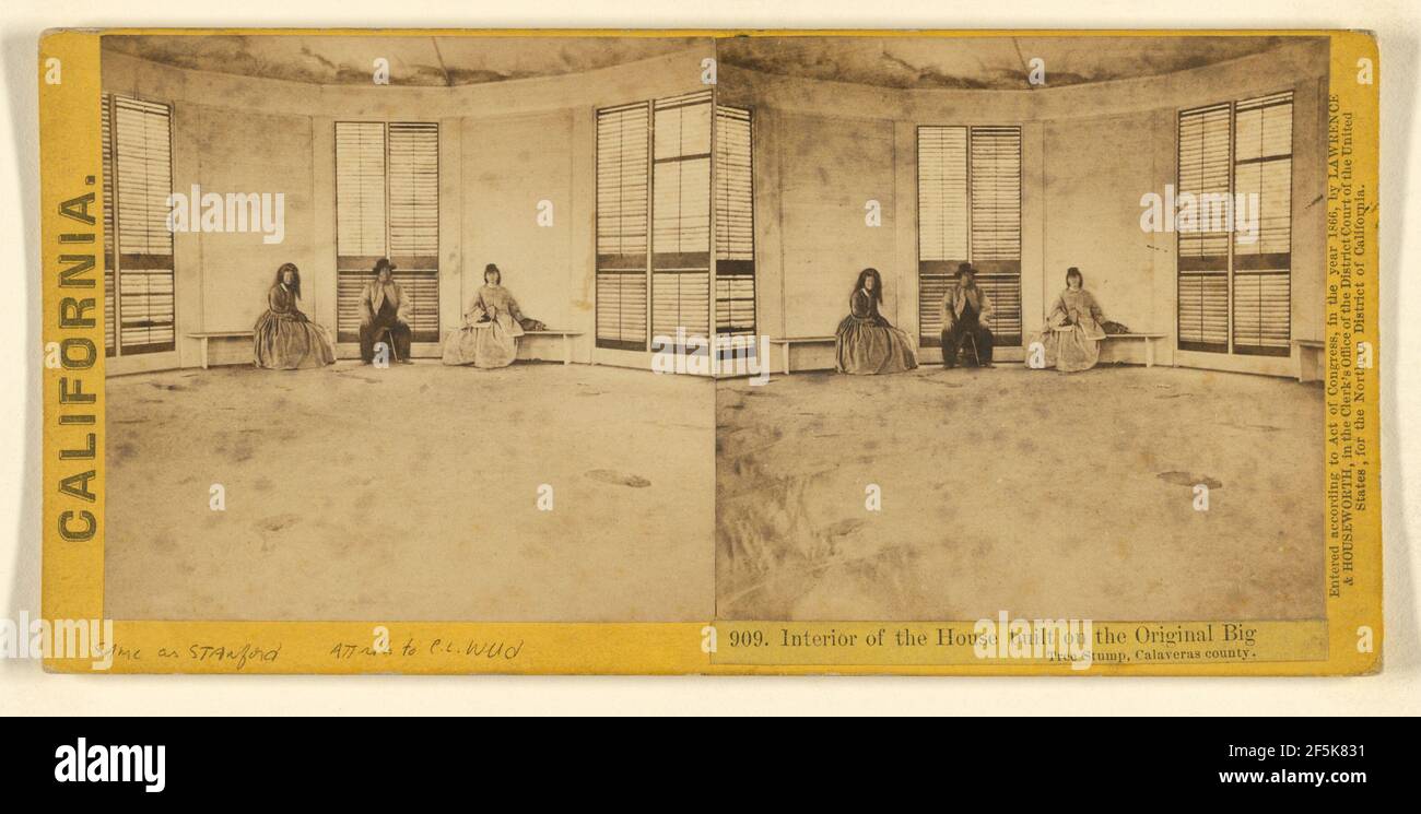 Interior of the House built on the Original Big Tree Stump, Calaveras ...