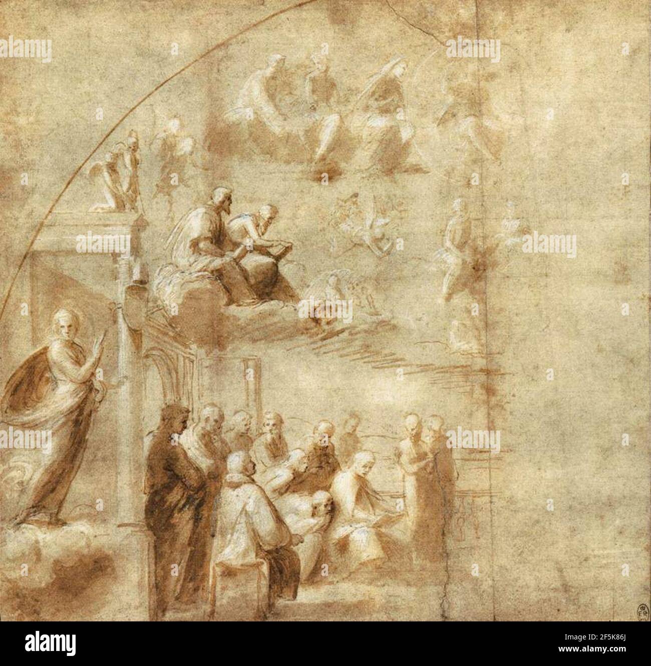 Raffaello Sanzio - Design for the left half of the Disputa Stock Photo ...