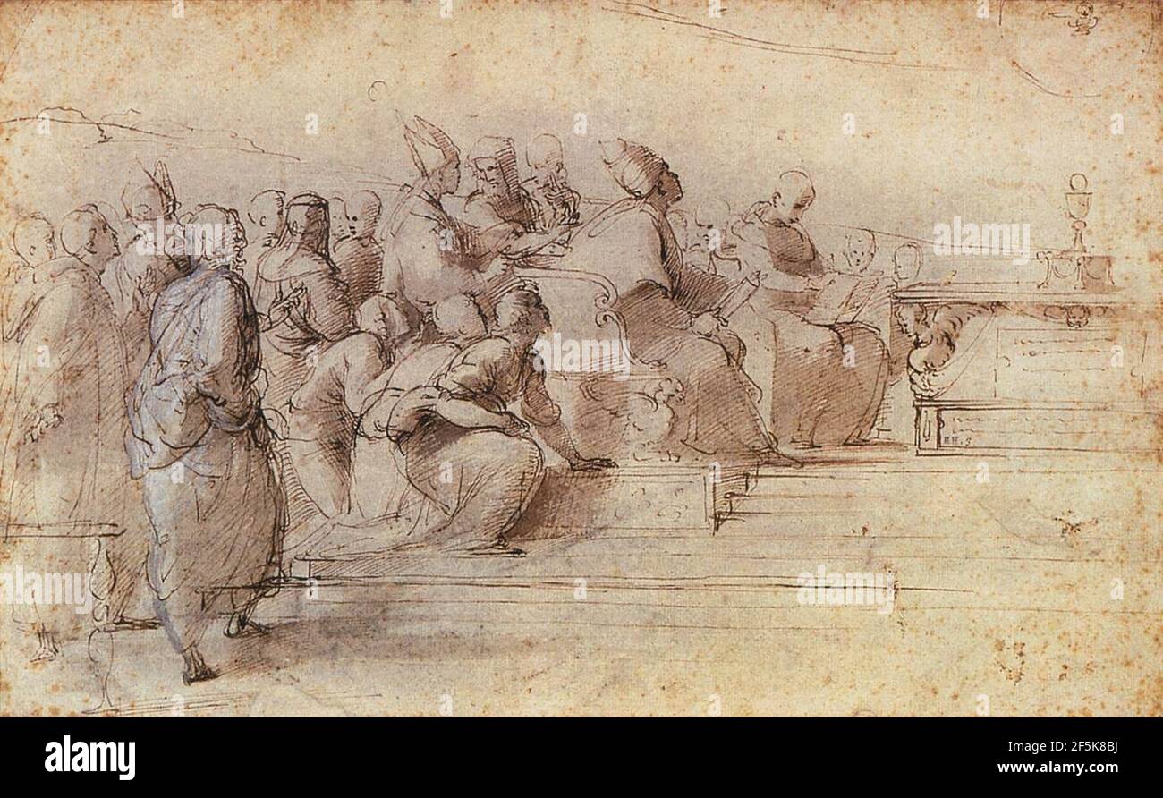 Raffaello Sanzio - Study for the Disputa Stock Photo - Alamy