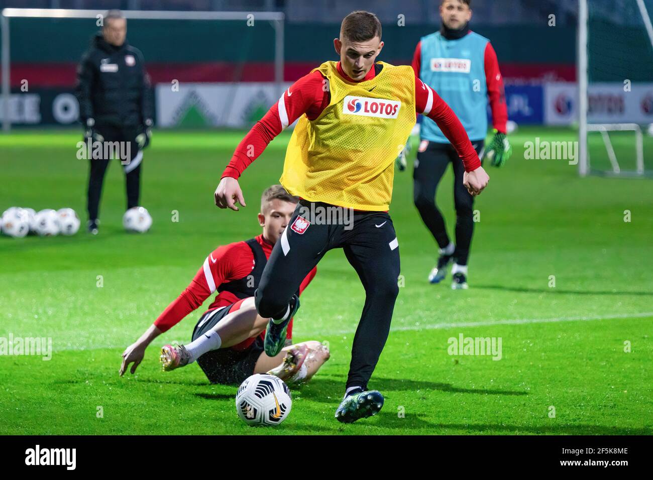Kacper Kozlowski of Poland seen in action during the official training ...