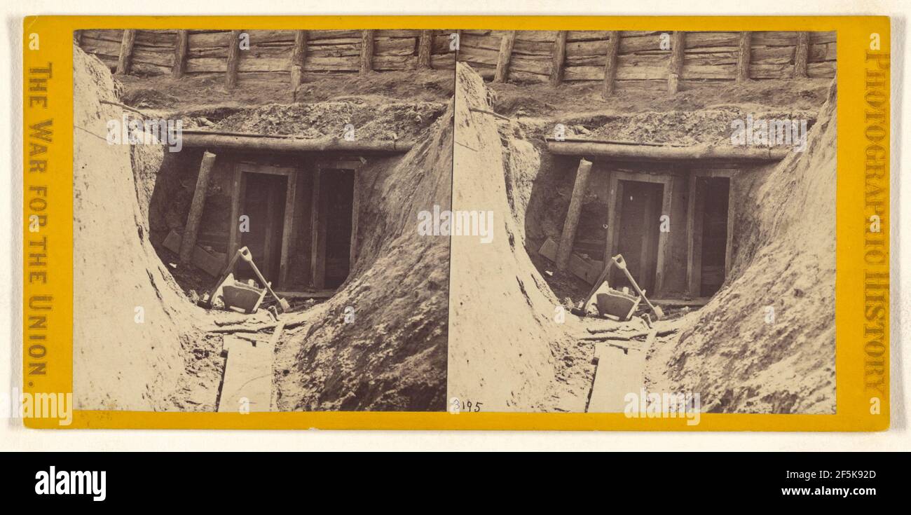 Entrance to the Mine in the Rebel Fort Mahone, called by the soldiers ...