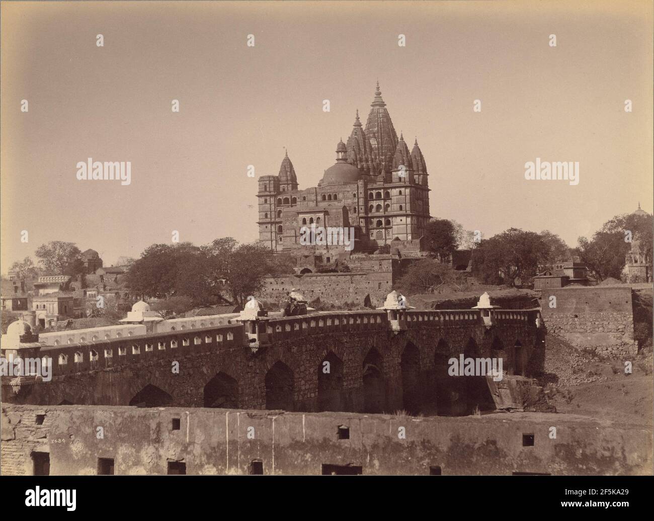 The Great Temple from Fort, Orcha sic. Lala Deen Dayal (Indian, 1844 ...