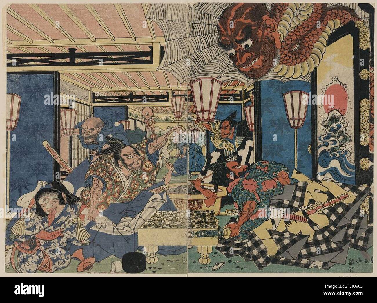 Raikō shitennō to tsuchigumo Stock Photo - Alamy