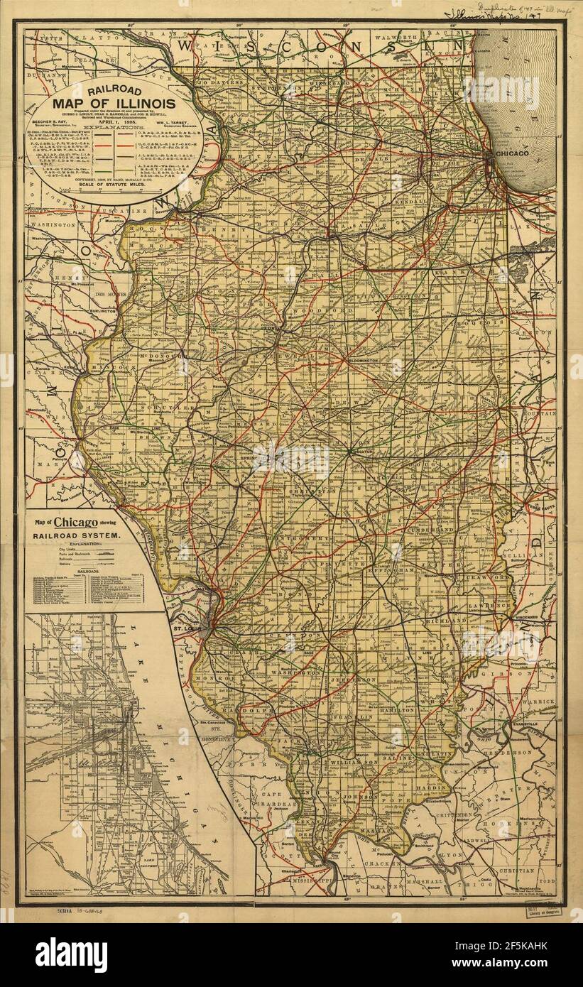 Railroad map of Illinois prepared under the direction of, and presented ...
