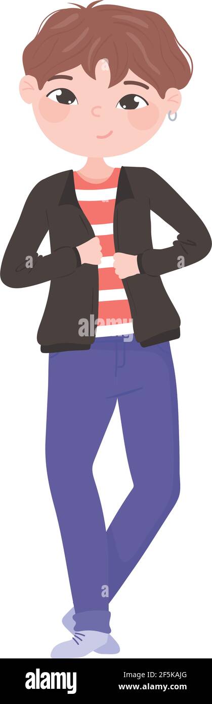 guy wearing trendy apparel cartoon Stock Vector Image & Art - Alamy