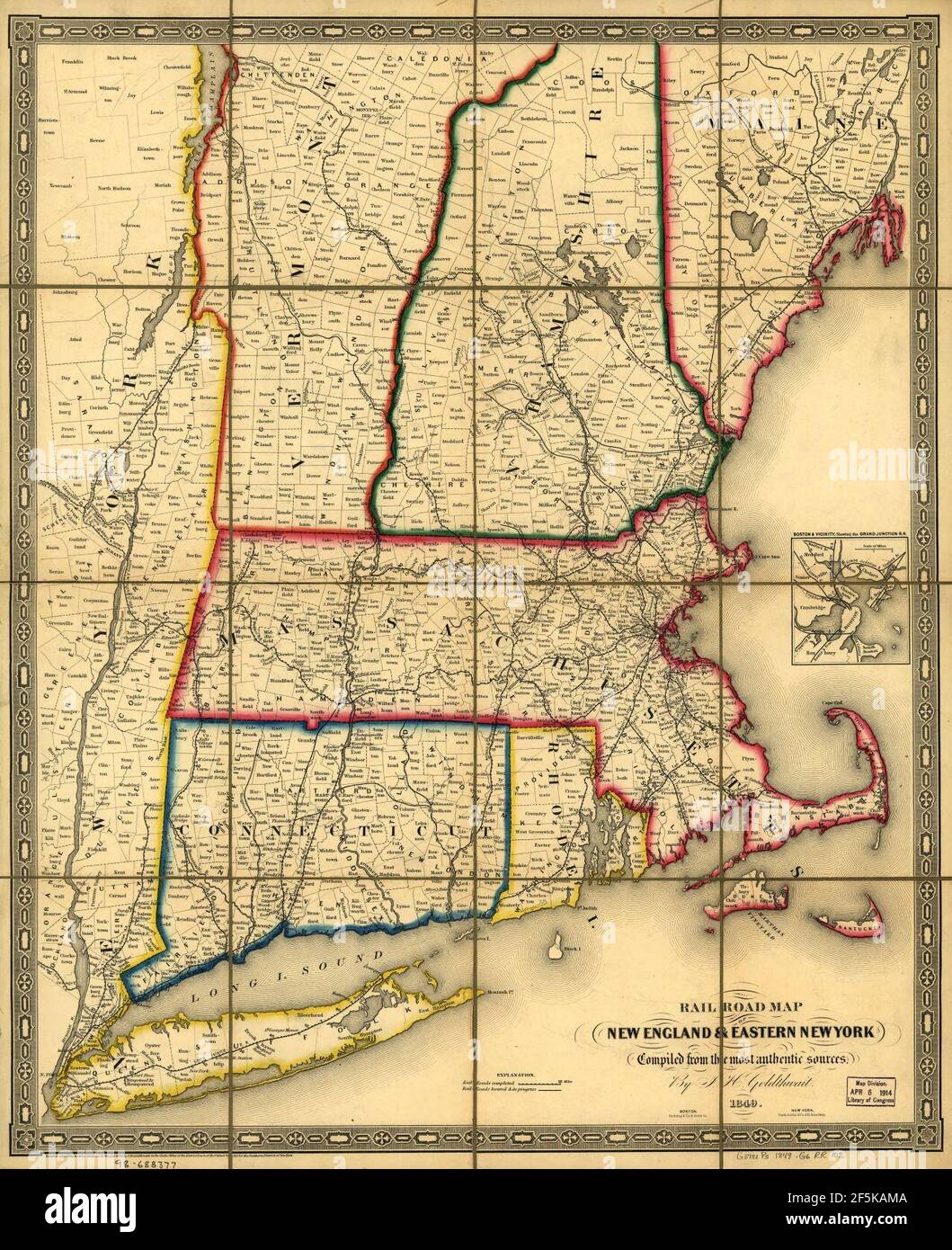 Railroad map of New England & eastern New York complied from the most ...