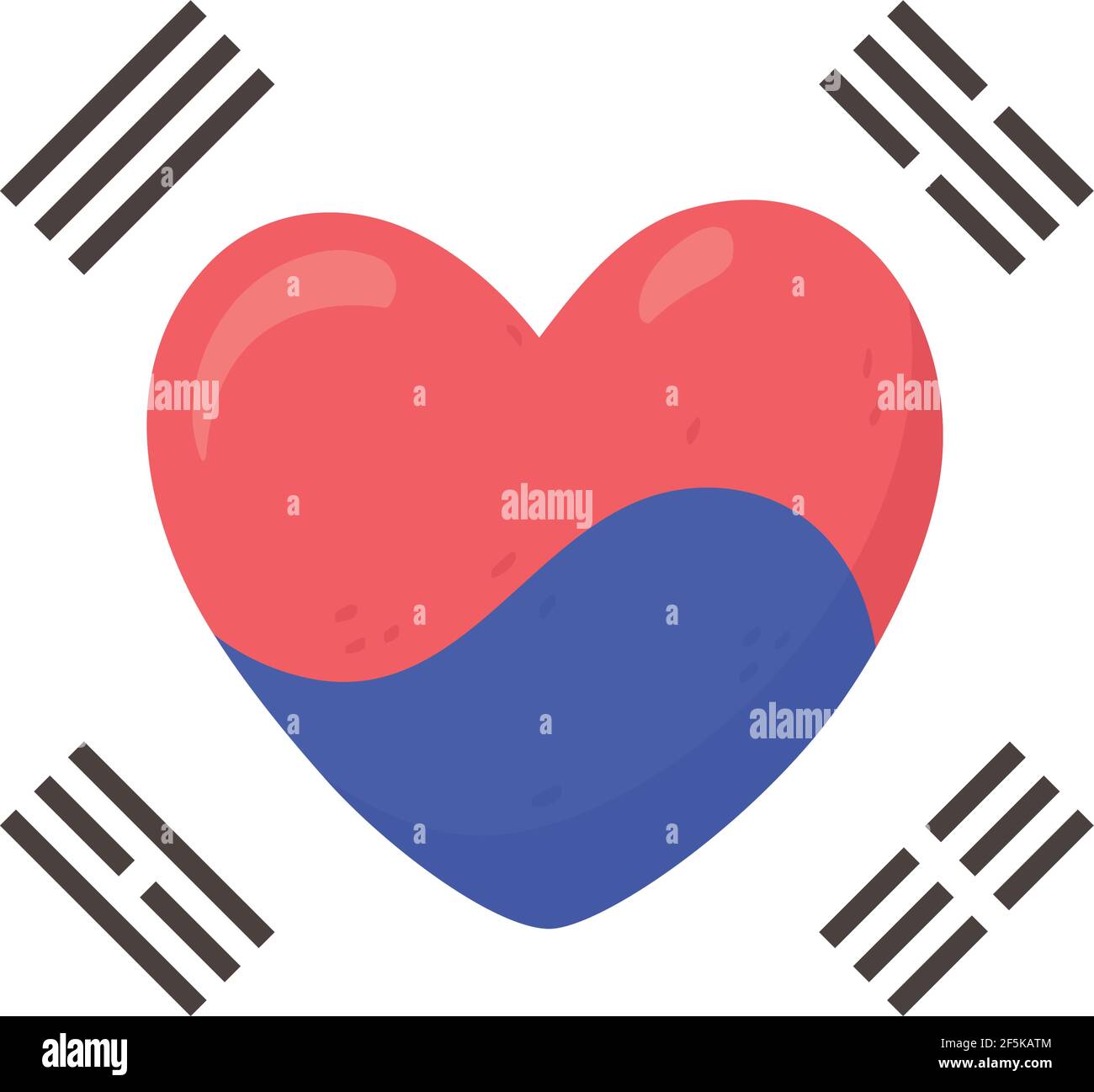 korean flag shaped heart national Stock Vector Image & Art - Alamy