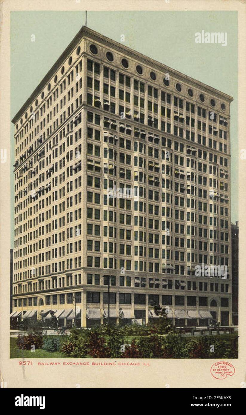 Railway Exhange Building, Chicago, Ill., Now the Santa Fe Building ...