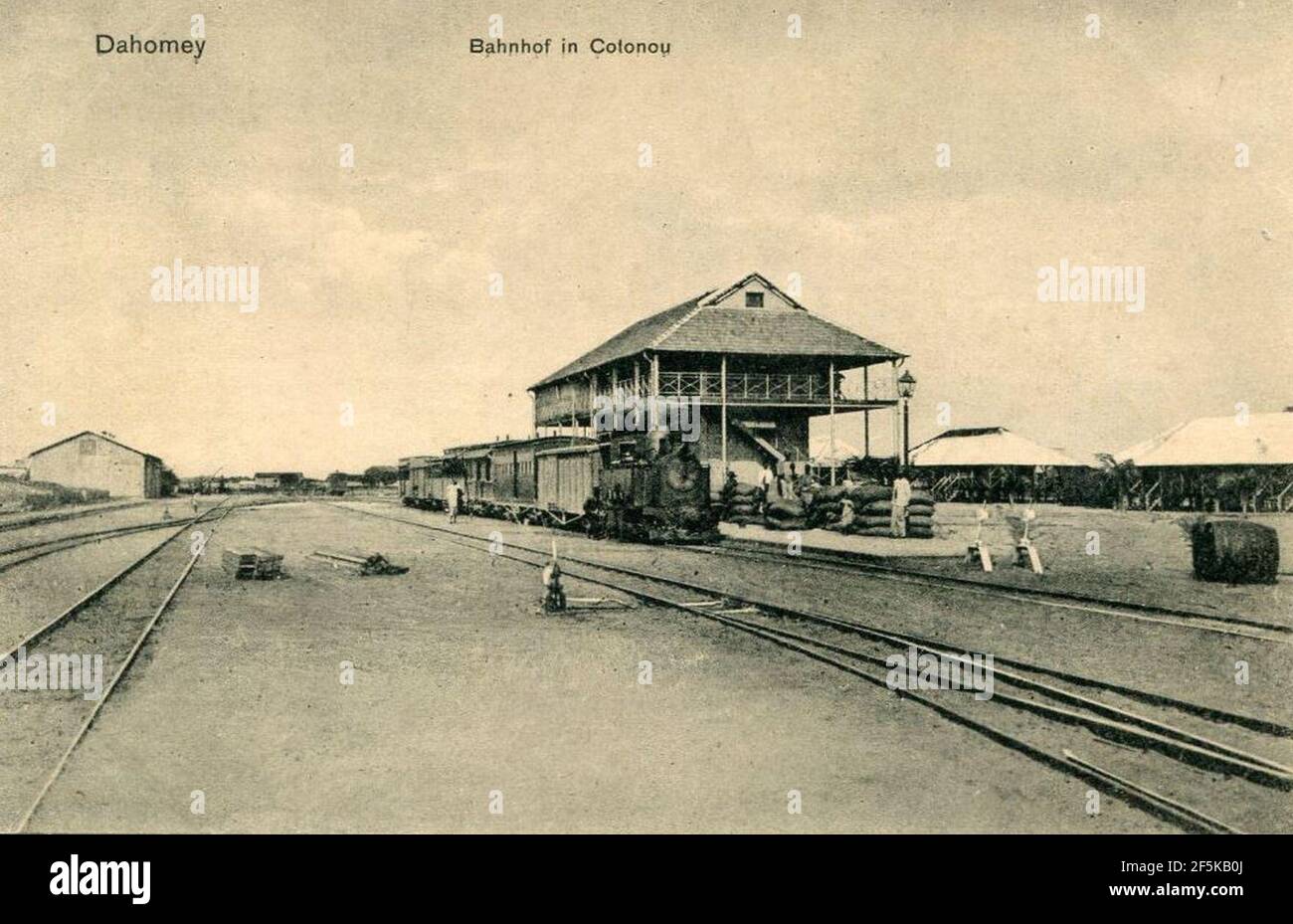Railway station in Cotonou, Dahomey (now Benin Stock Photo - Alamy
