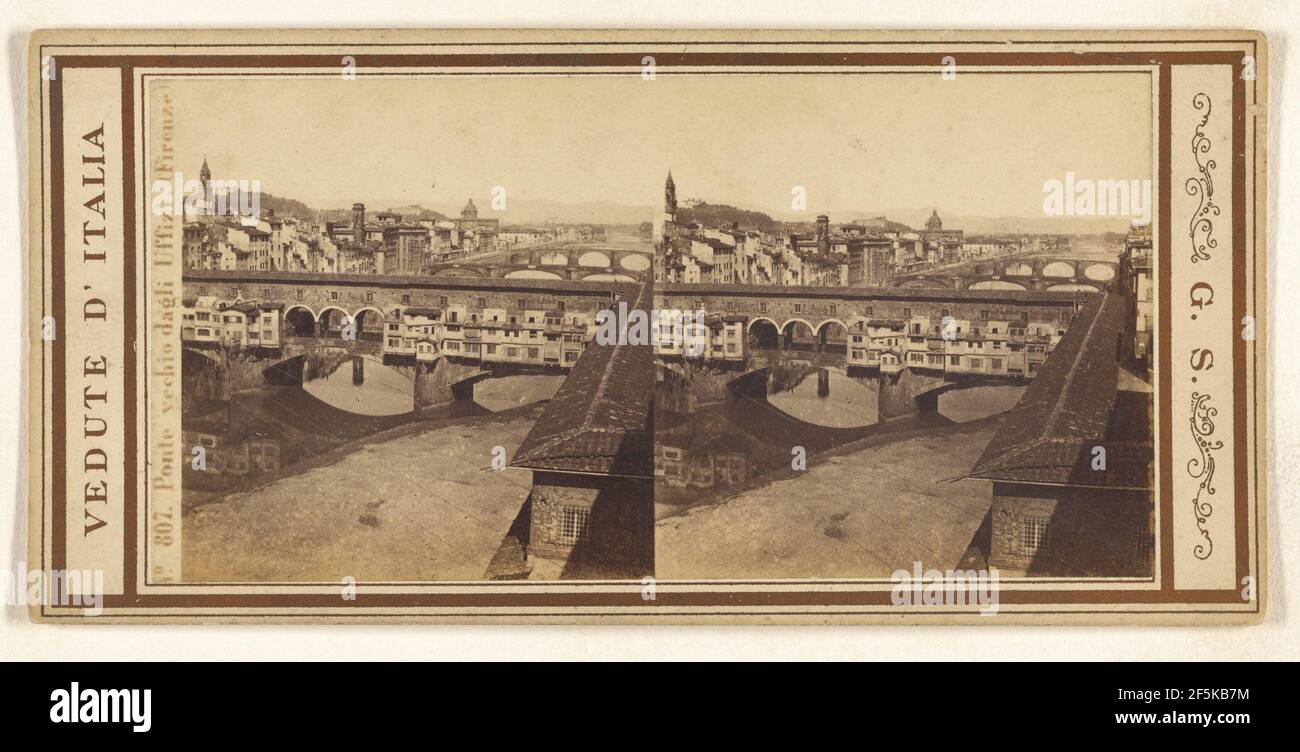 Ponte vechio dagli Uffizi, (Firenze). Giorgio Sommer (Italian, born ...
