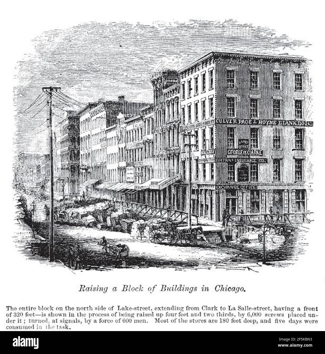 Raising a Block of Buildings in Chicago Stock Photo - Alamy