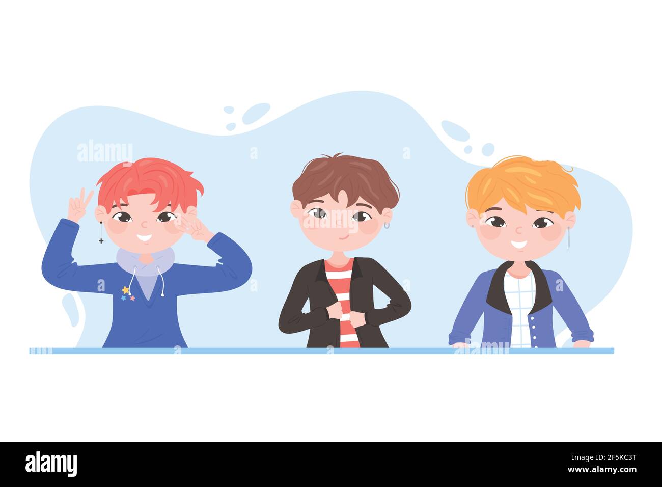 group guys fashionable portrait cartoon Stock Vector Image & Art - Alamy