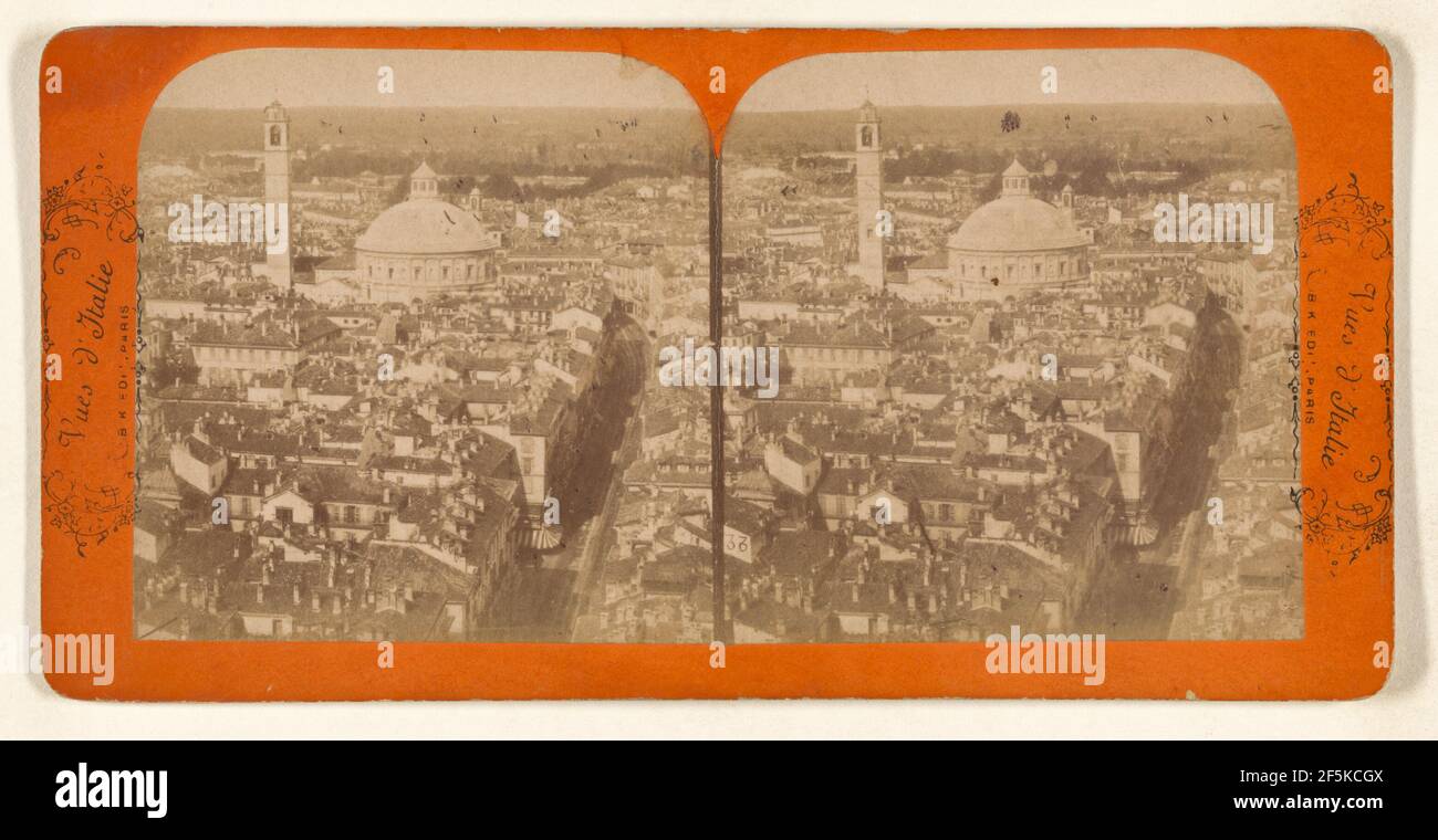 Panorama, Milan. Attributed to Adolphe Block (French, 1829 - about 1900 ...