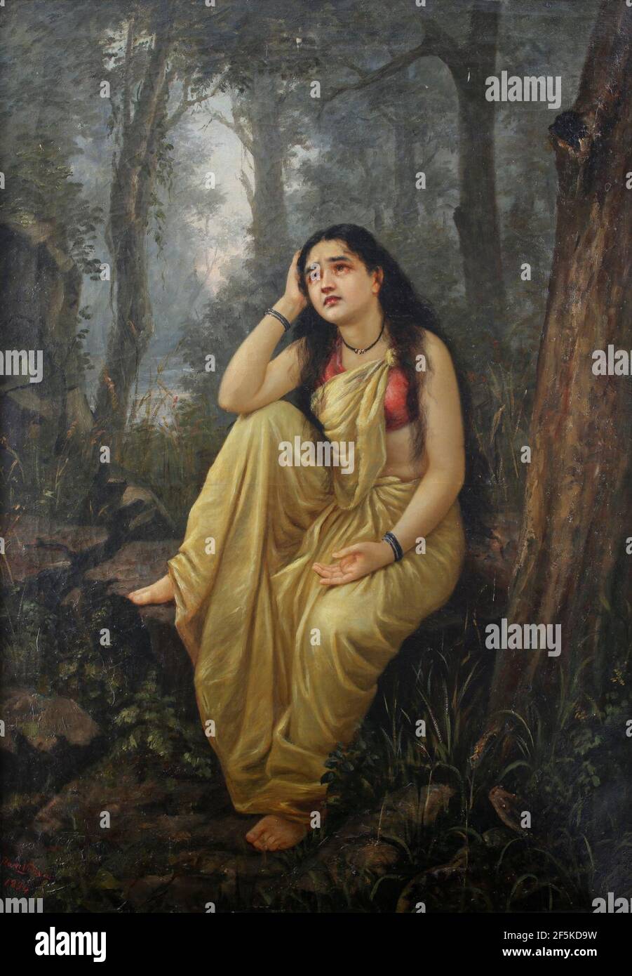 Raja Ravi Varma, Damayanti Vanavasa Stock Photo - Alamy