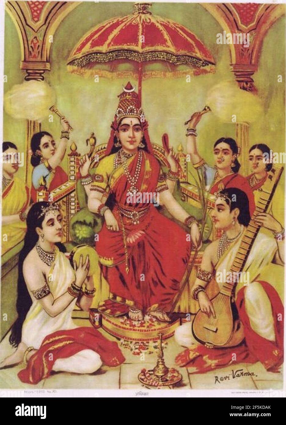 Raja Ravi Varma, Ambika (Oleographic print Stock Photo - Alamy