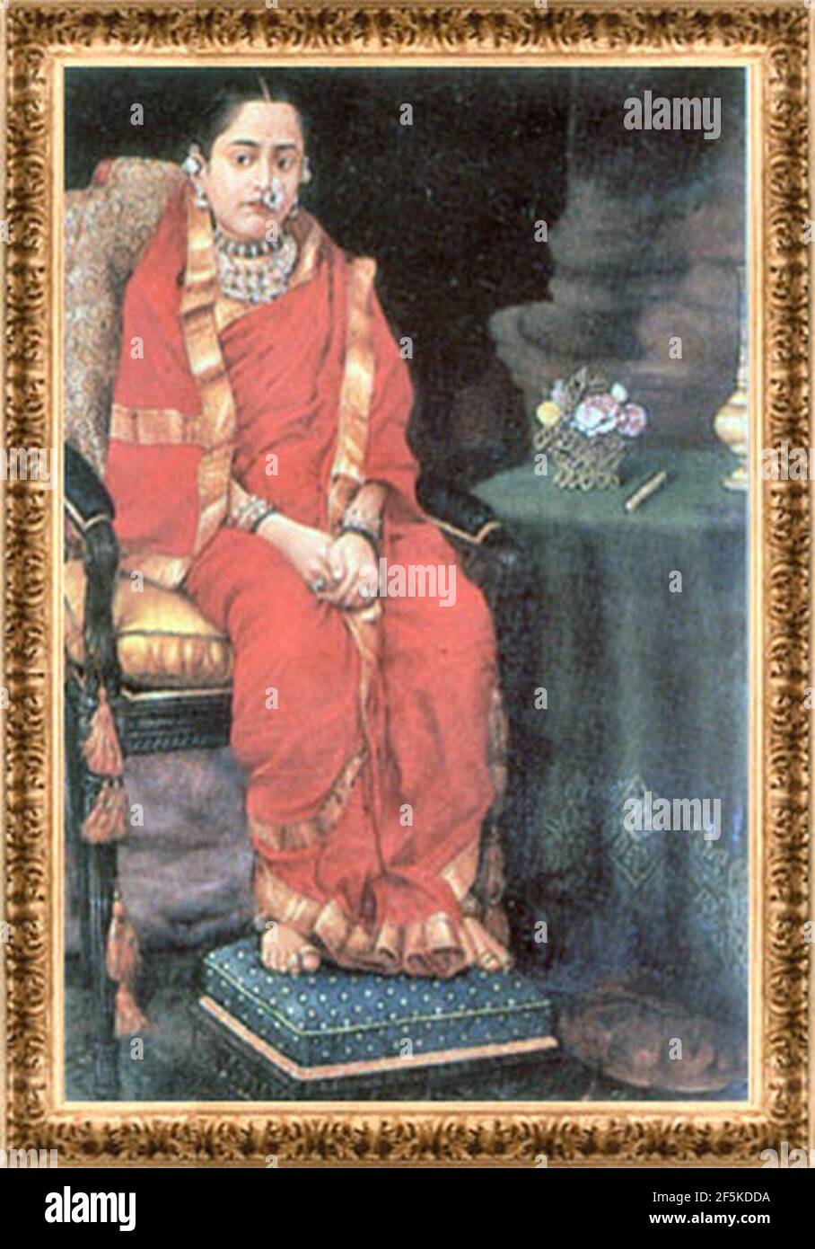 Raja Ravi Varma, Portrait of a Lady Stock Photo - Alamy