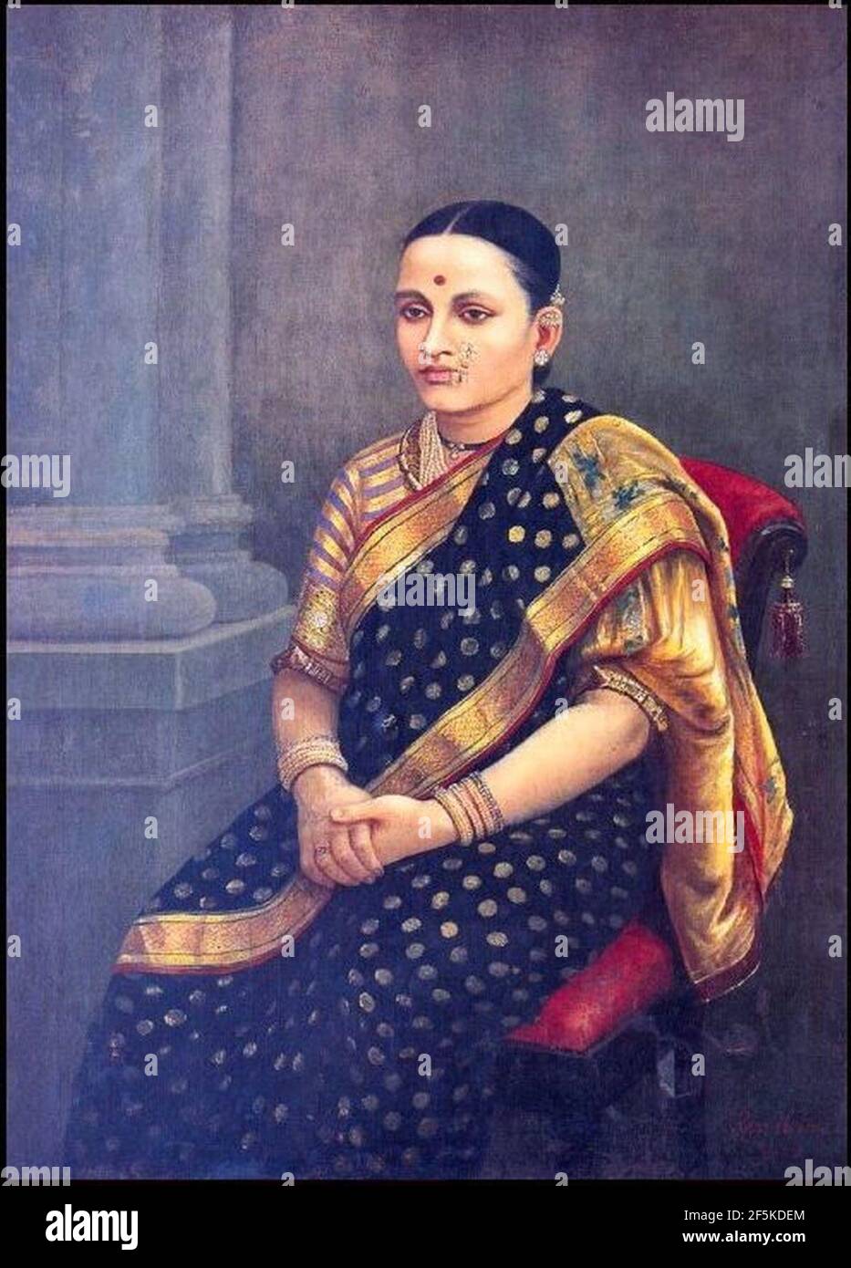 Raja Ravi Varma, Portrait of a Lady (1893 Stock Photo - Alamy