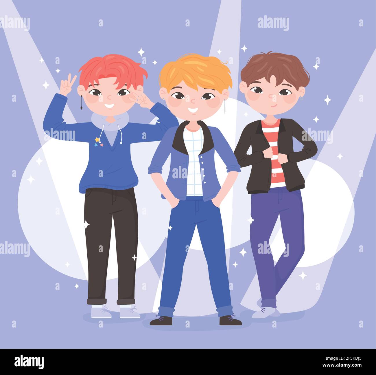 korean kpop boys cartoon character Stock Vector Image & Art - Alamy