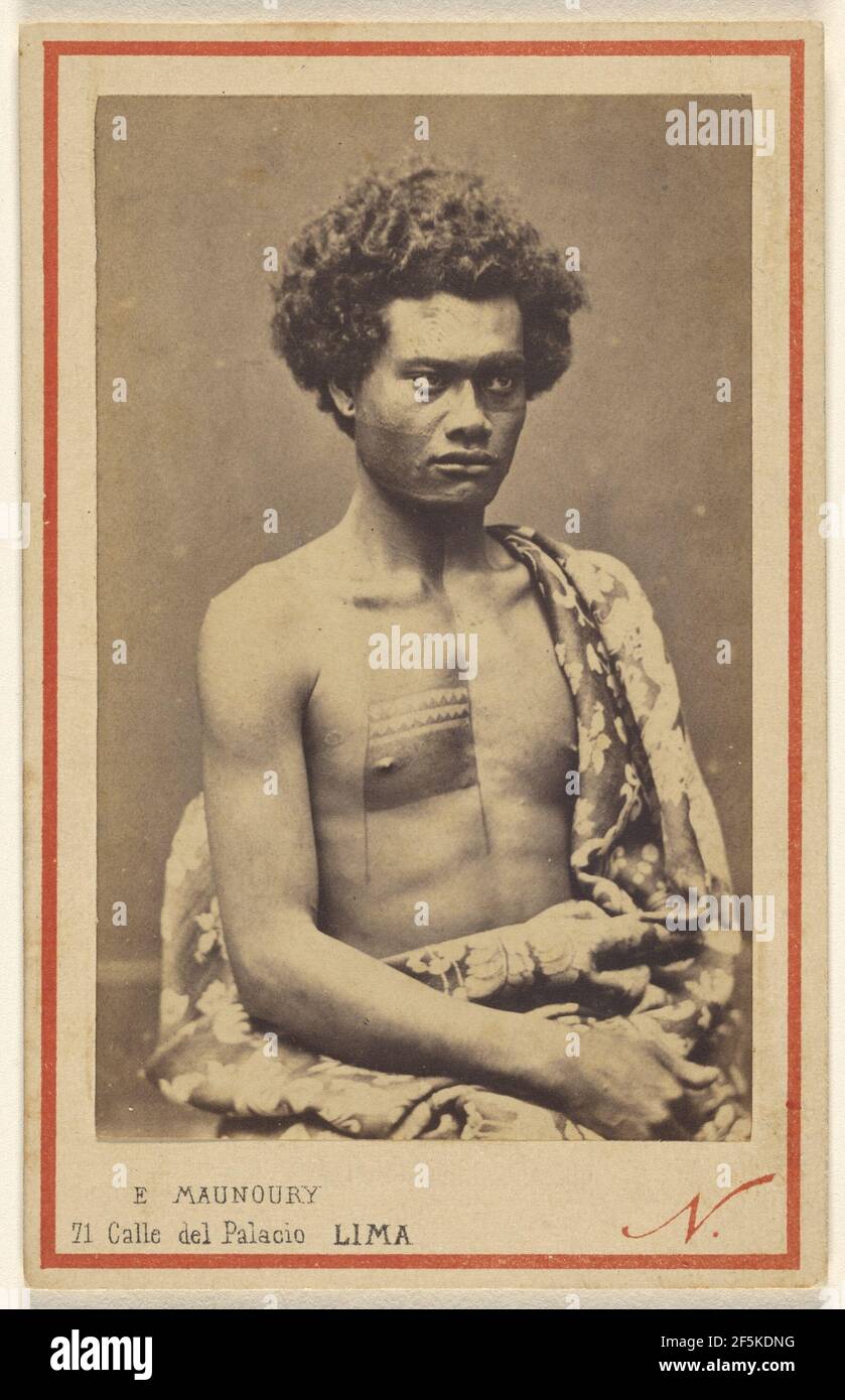 Native man, South Sea Islands.. Eugenio Maunoury (French, active Paris ...