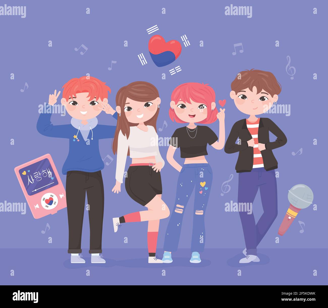 Korean Cartoon Girl And Boy