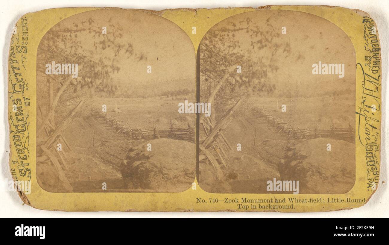 Zook Monument and Wheat-field; Little Round Top in background.. William ...