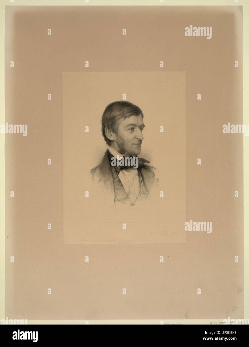 Ralph Waldo Emerson, head-and-shoulders portrait, facing right ...