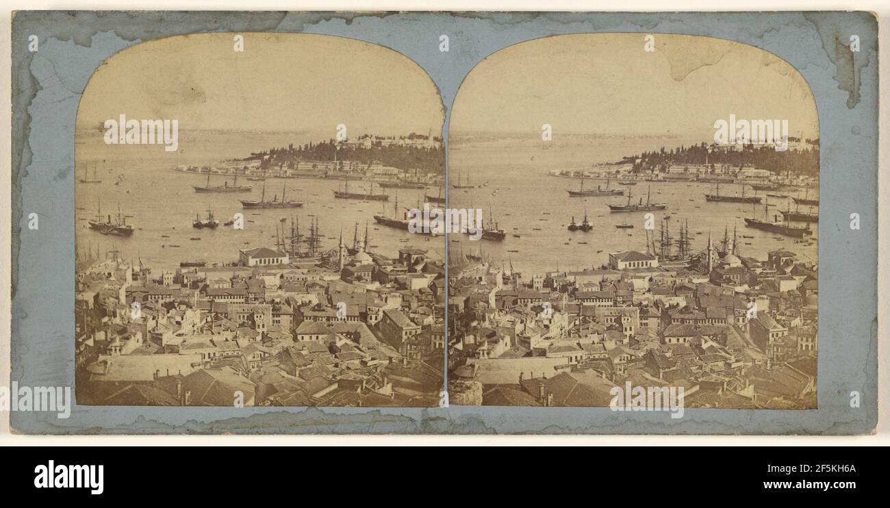 View of Constantinople and harbor. Abdullah Frères (Armenian, active ...