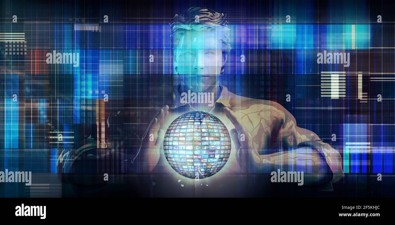 Modern Digital Economy on a Global Work Scale Stock Photo - Alamy