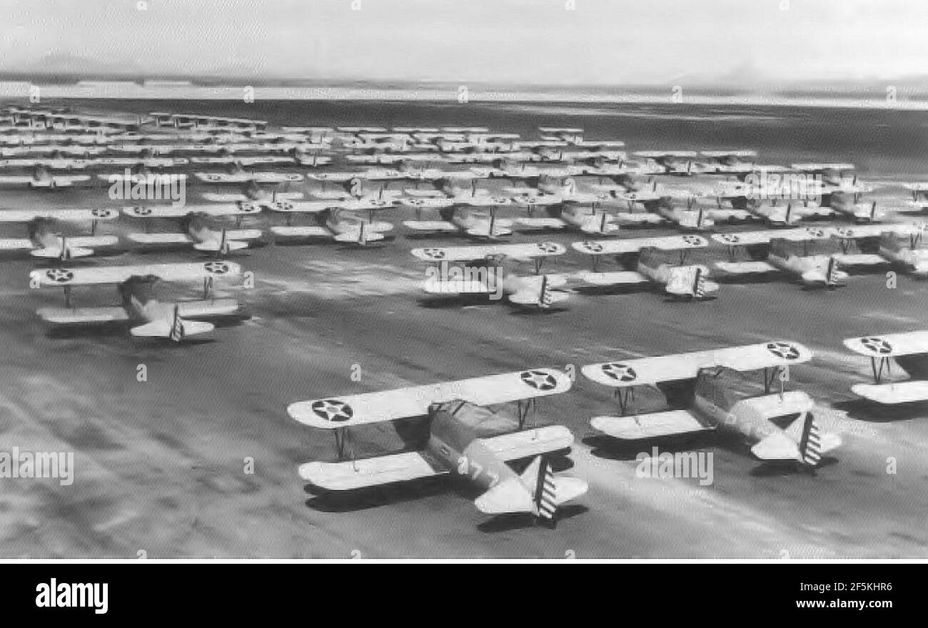 Randolph Field - Boeing PT-13s on Parking Ramp Stock Photo - Alamy