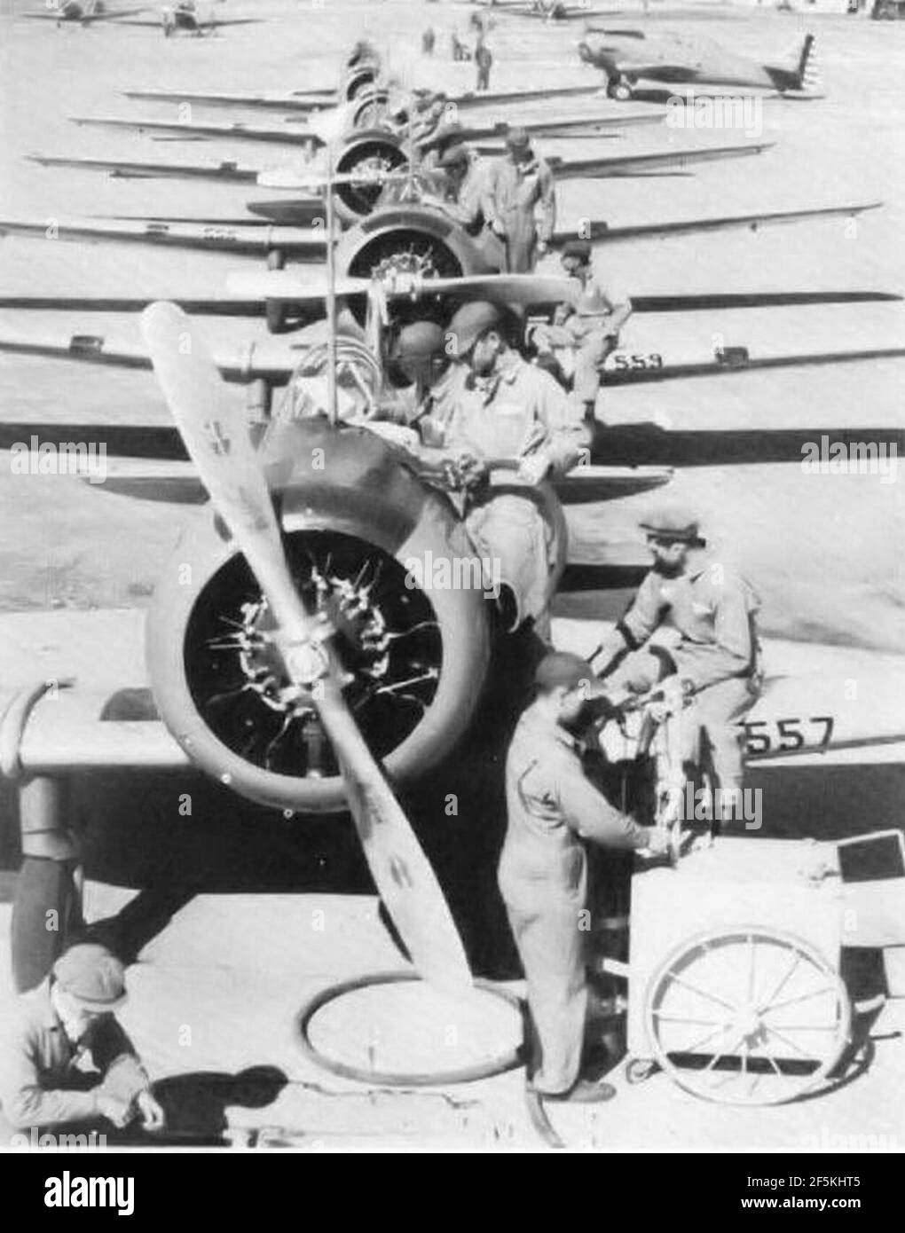Randolph Field - North American BT-9 Trainers Flight Line Maintenence ...