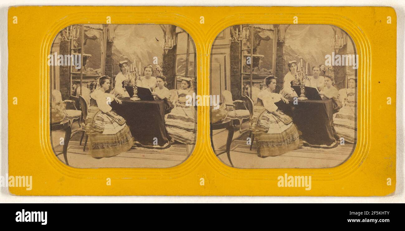 Parlor scene with women. Charles Gaudin Ch. G. (French, active 1860s ...