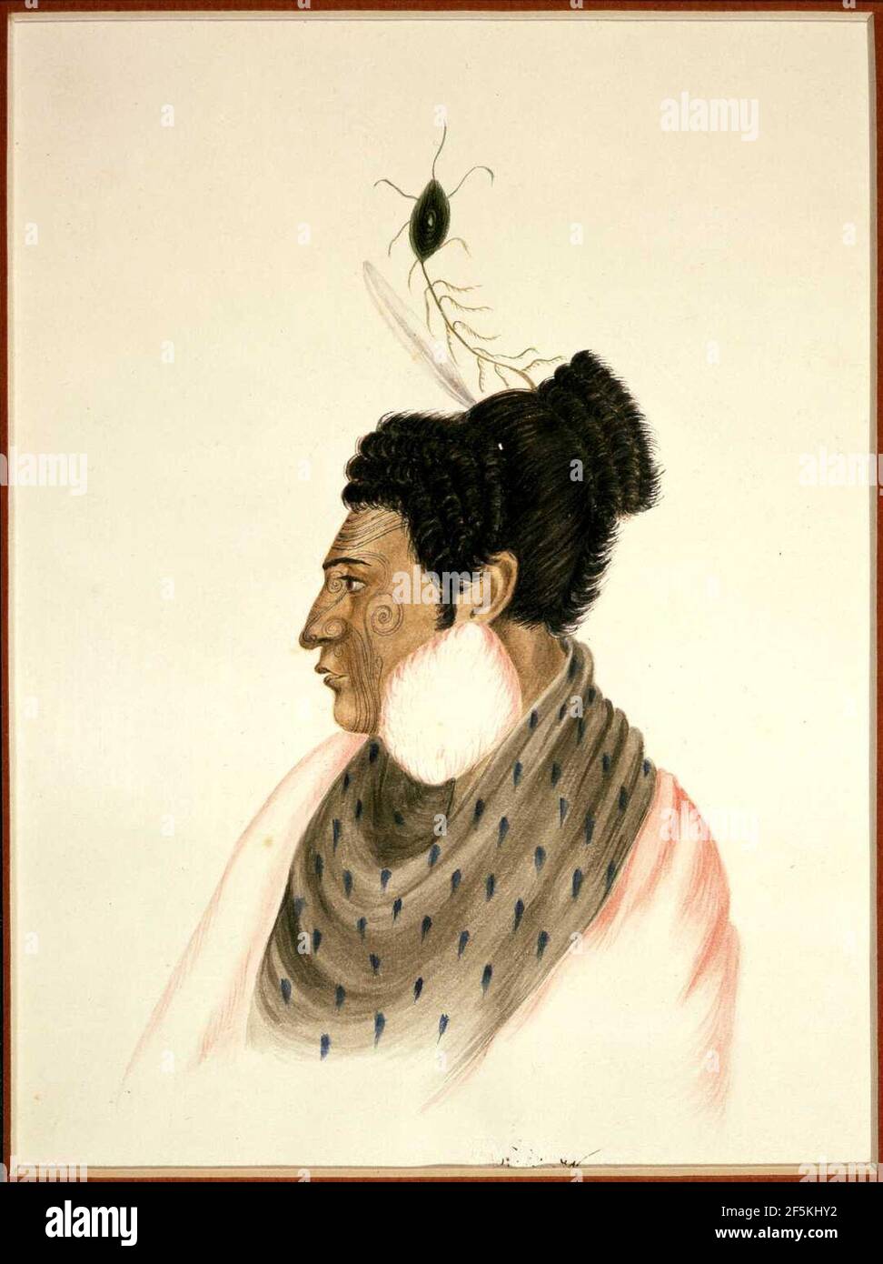 Rangihaeata, Rauparaha's fighting general, watercolour & gum arabic by ...