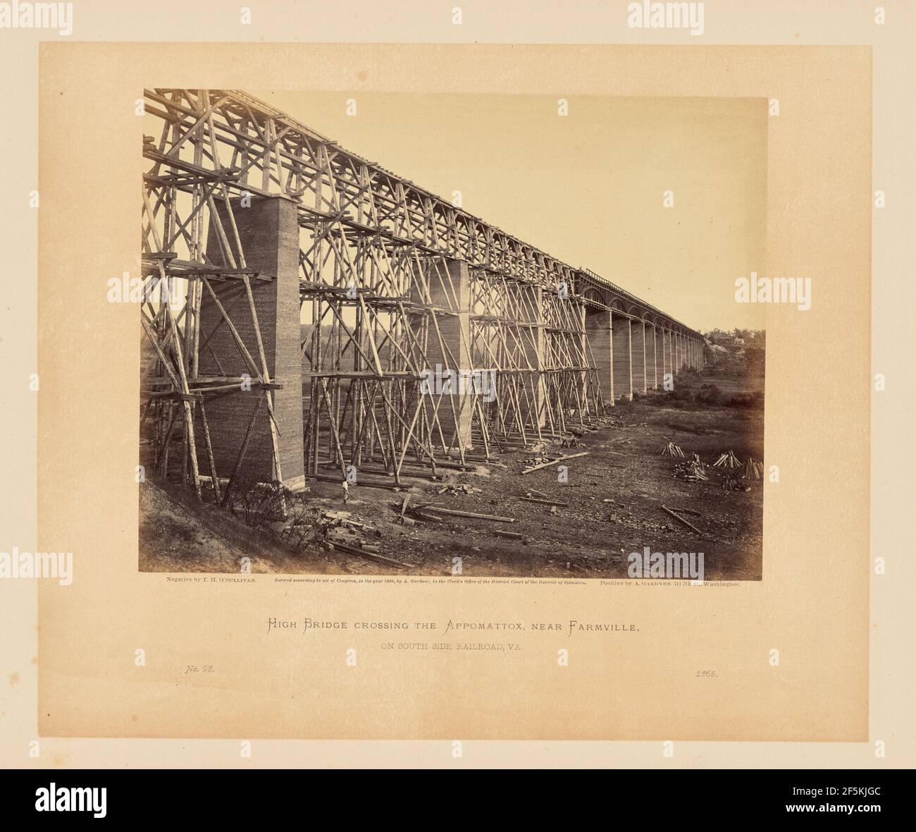 High Bridge crossing the Appomattox, near Farmville, on South Side ...