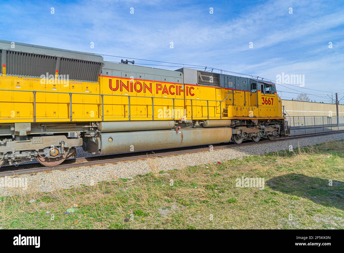 April 27 2015 - Calgary Alberta Canada - Union Pacific Locomotive 3667 ...