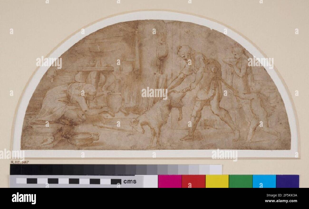 Raphael - follower of - Jacob and Rebekah preparing the savoury Meats ...