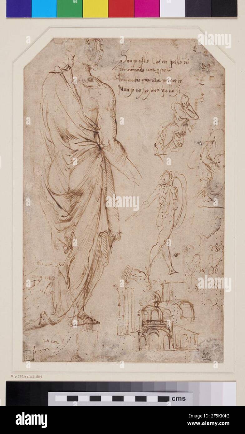 Raphael - follower of - Sheet of Figure Studies, etc, WA1846.230 Stock ...